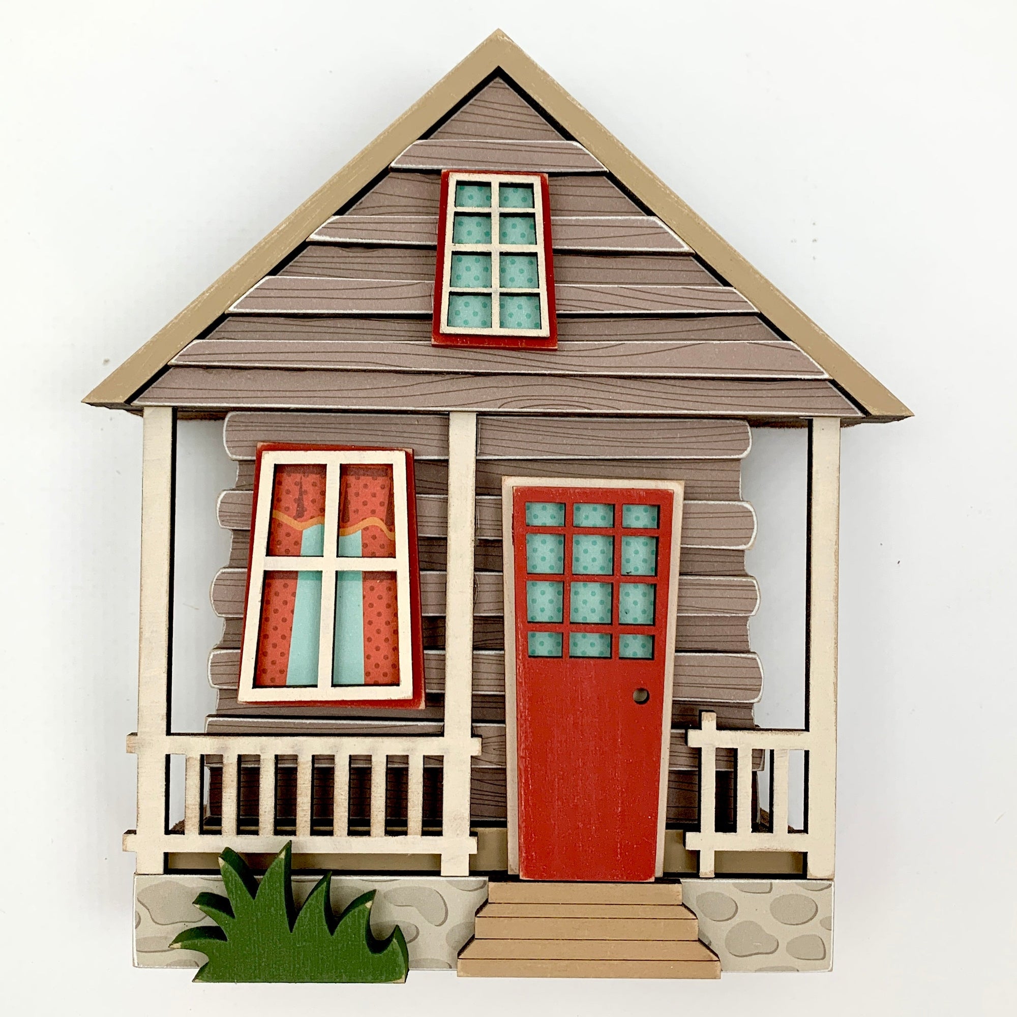 Outdoor Cabin DIY Wood Decor Craft Kit - Paisleys and Polka Dots