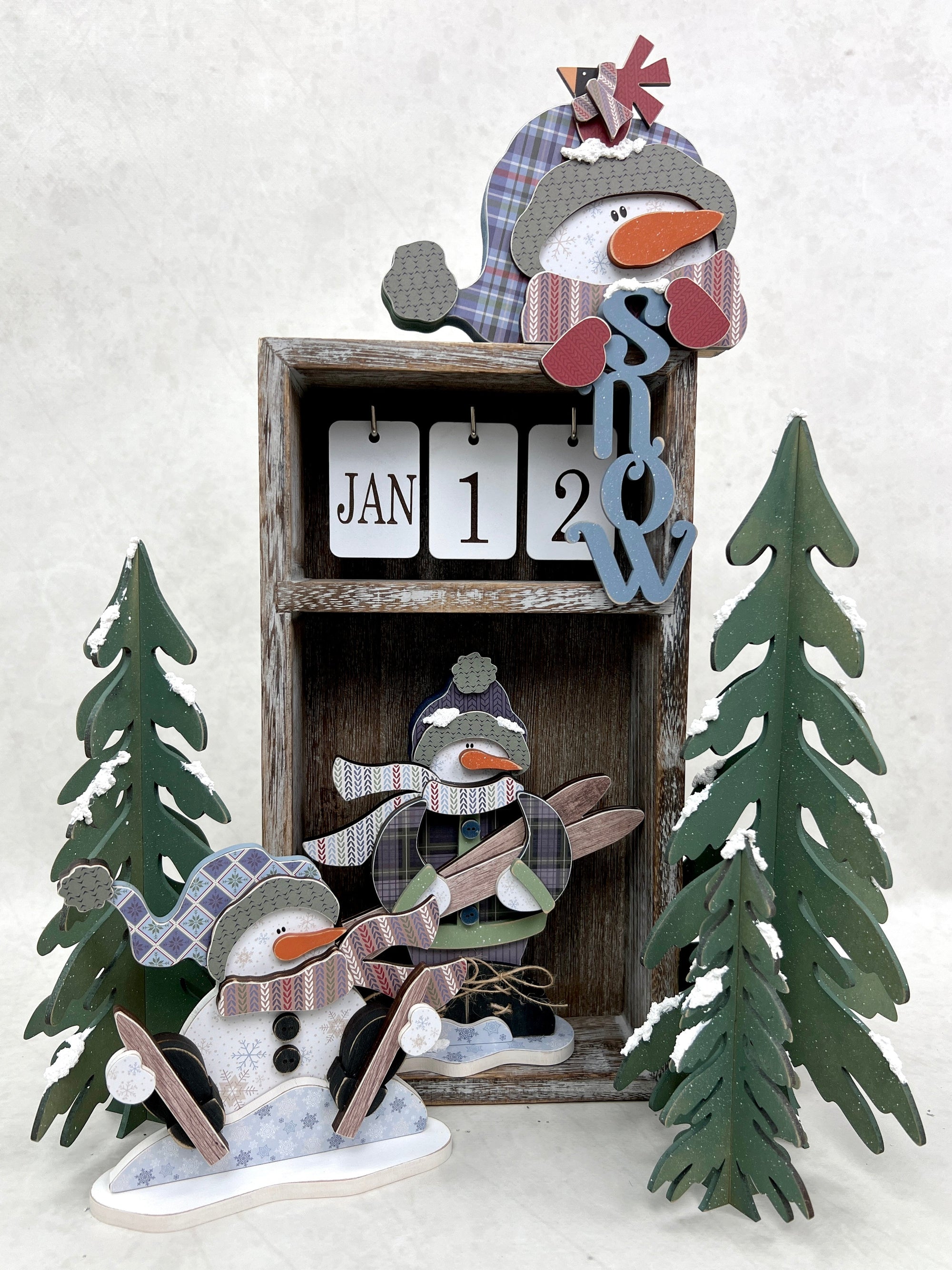 Hanging Snowman Wood Decor DIY Craft Kit - Paisleys and Polka Dots