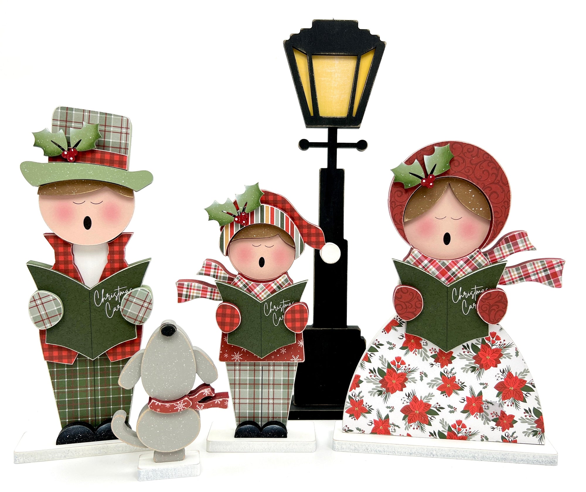 Christmas Carolers Wood decor Craft Kit - Paisleys and Polka Dots