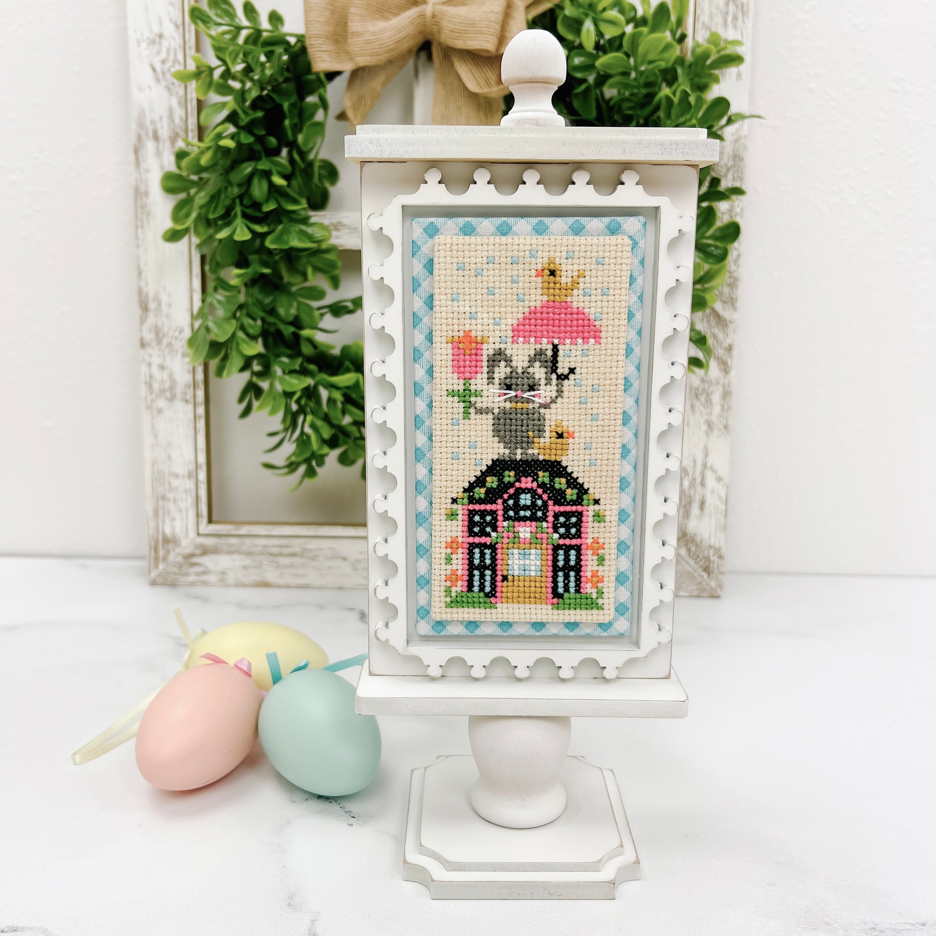 Crown Finial Frame Cross Stitch Display-Unfinished Wood - Paisleys and ...