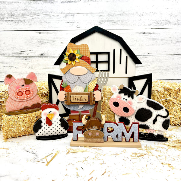Farmer John Wood Decor DIY Craft Kit - Paisleys and Polka Dots