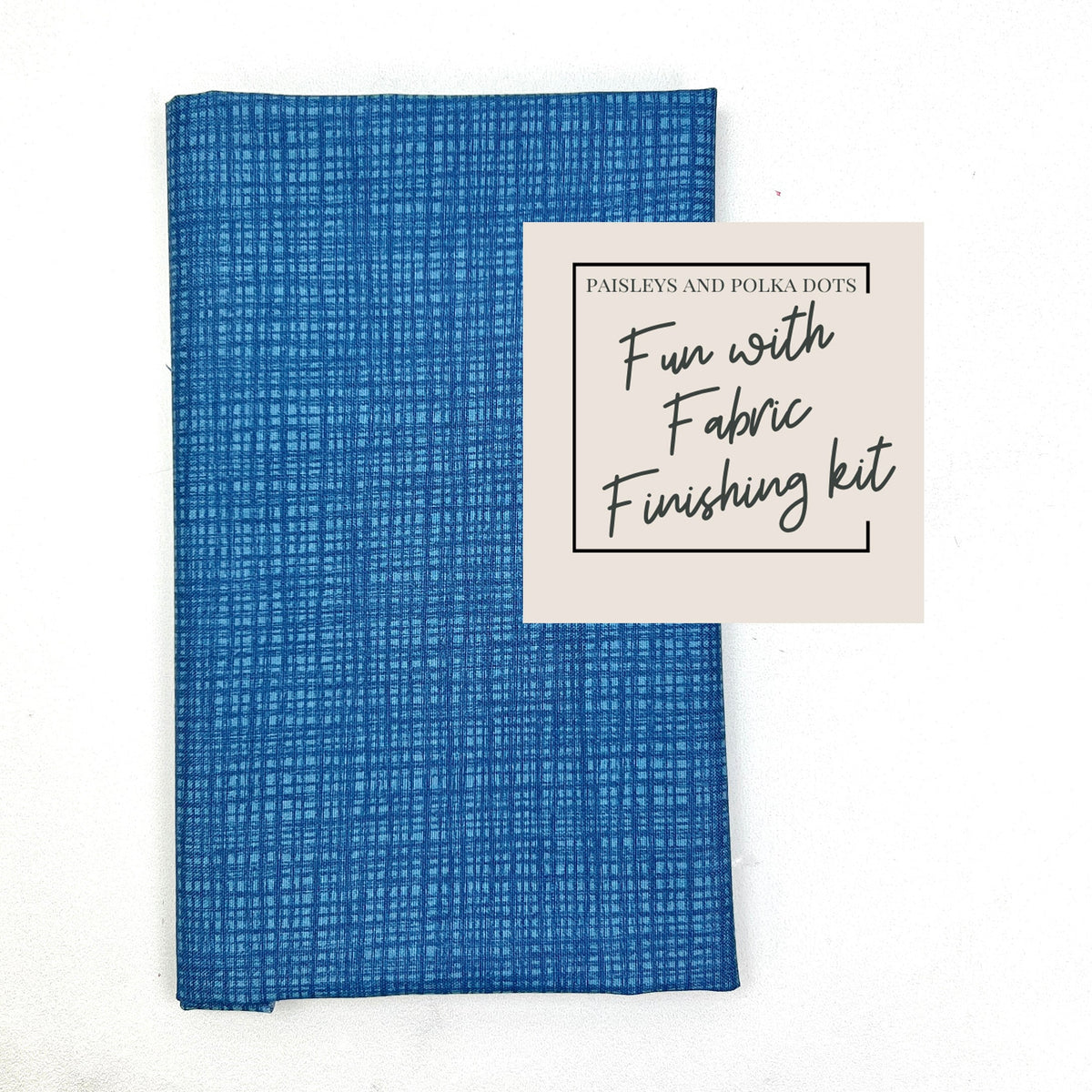 Fat Quarter Finishing Fabric-Royal Blue Texture - Paisleys and Polka Dots