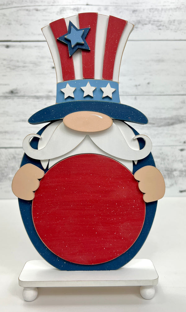 Freedom Sam Cross Stitch Display-Unfinished Wood - Paisleys and Polka Dots