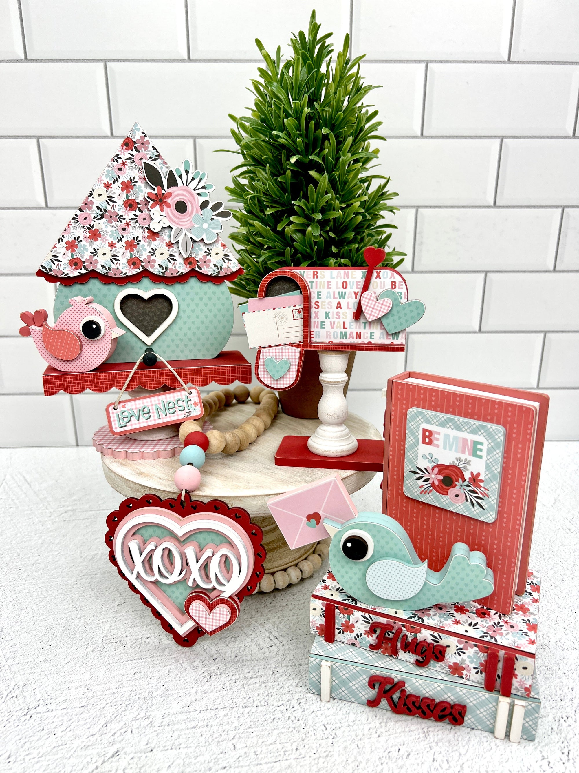 Lovebirds Mailbox DIY Wood Decor Kit - Paisleys and Polka Dots