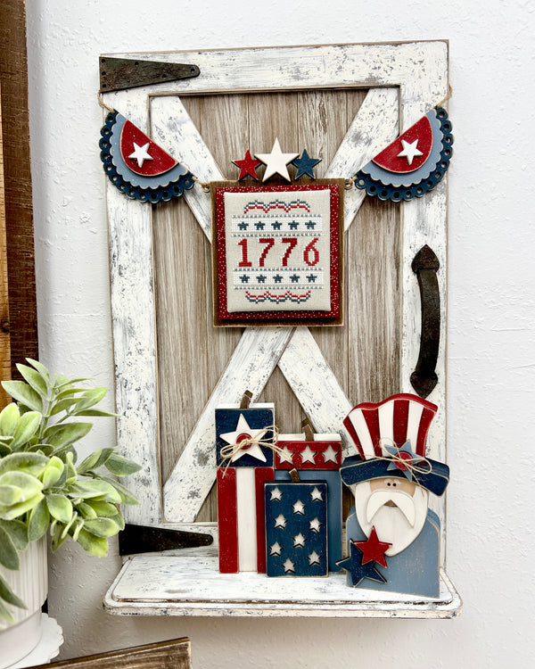 The Prairie Porch Shelf – DIY Farmhouse Barn Door Display for Crafts ...