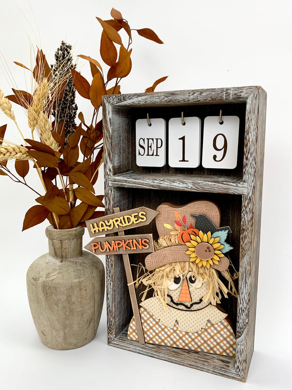 Seasonal Calendar Box with Month and Number Tiles - Paisleys and Polka Dots