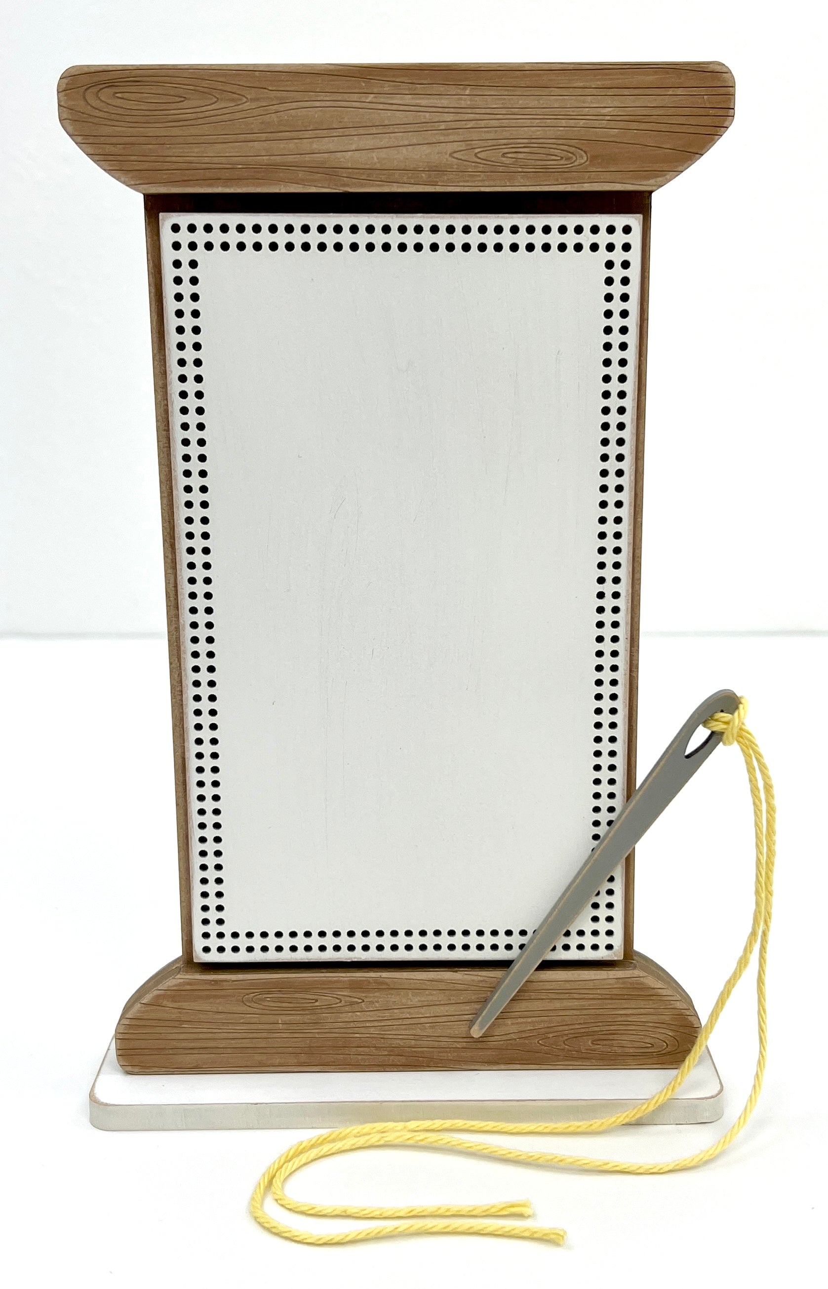 Spool With Cross Stitch Frame-Unfinished Wood - Paisleys and Polka Dots