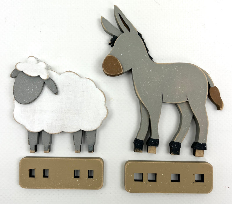 Nativity-Stable Animals Wood Decor Craft Kit - Paisleys and Polka Dots