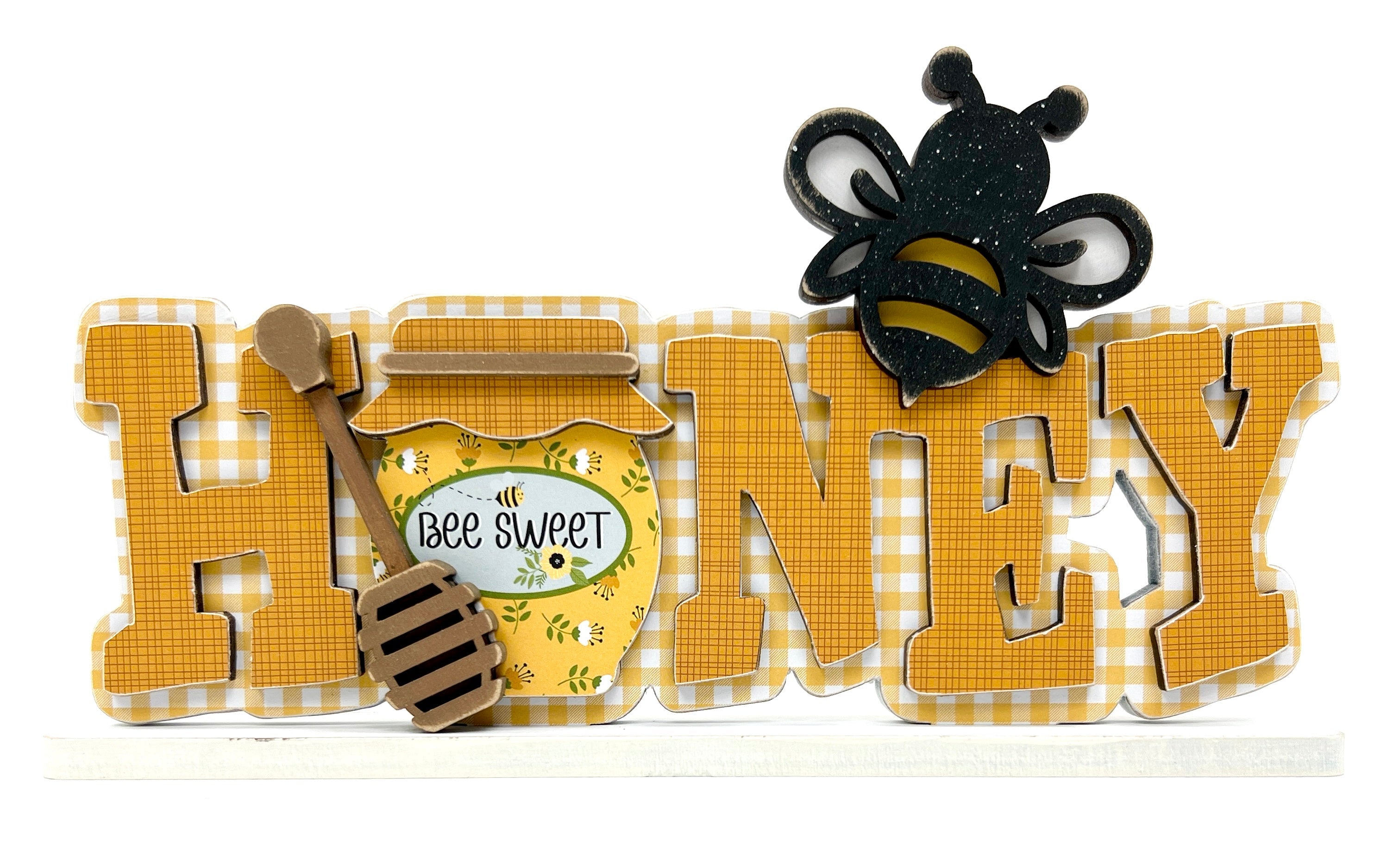 Sweet Honey Word Sign Wood Decor - Paisleys and Polka Dots