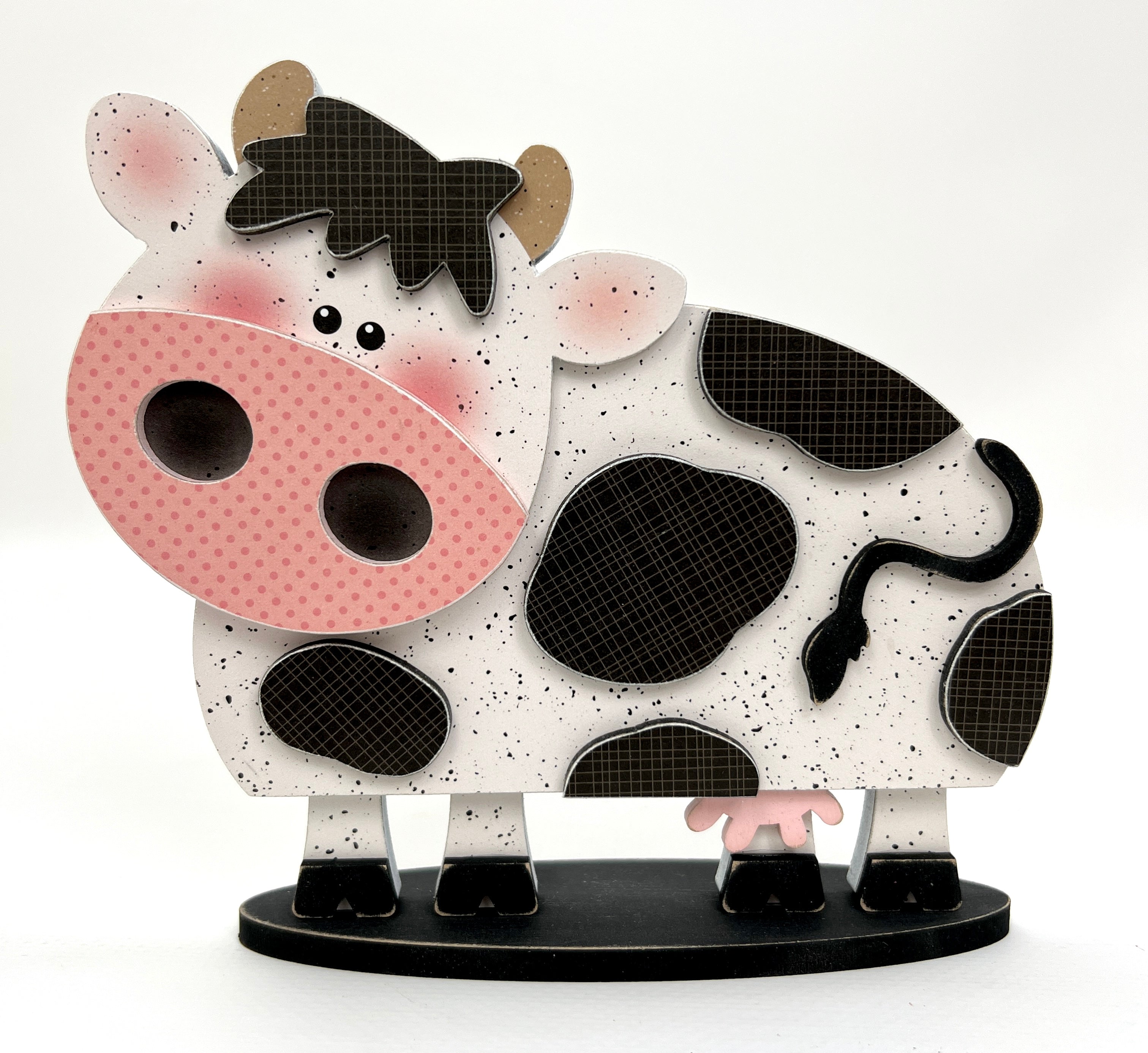 Cow Wood Decor DIY Craft Kit - Paisleys and Polka Dots