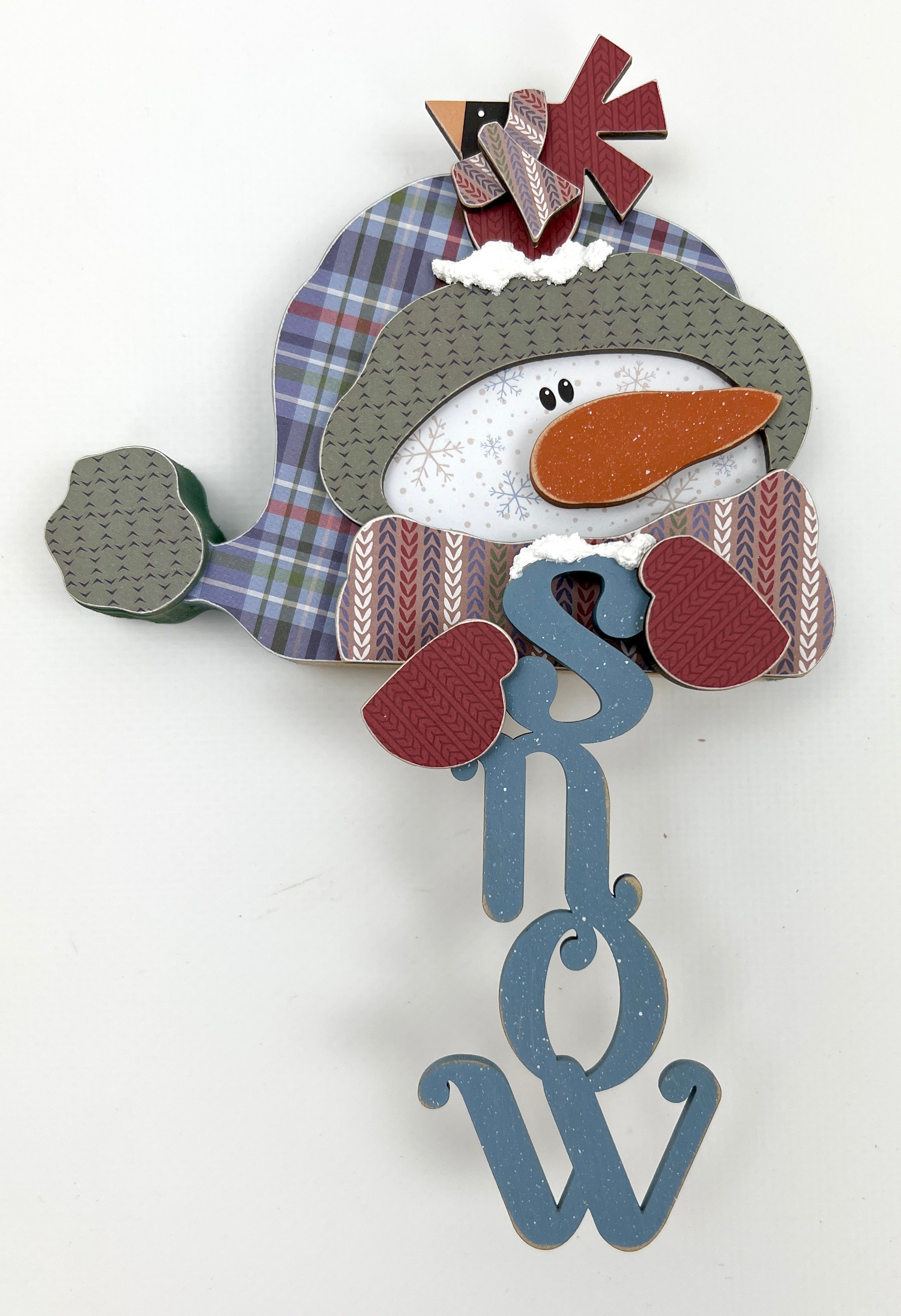 Hanging Snowman Wood Decor DIY Craft Kit - Paisleys and Polka Dots