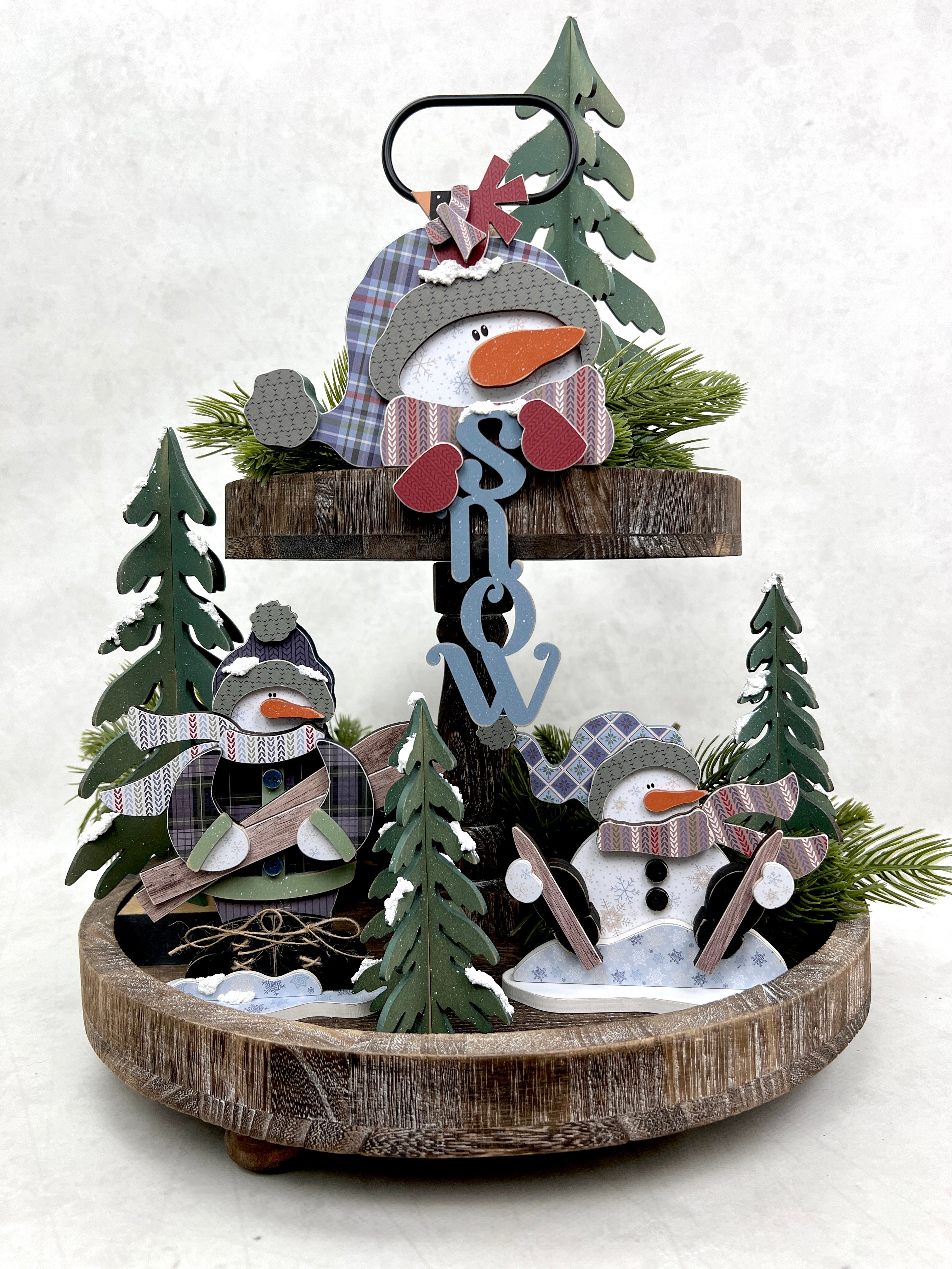 Hanging Snowman Wood Decor DIY Craft Kit - Paisleys and Polka Dots