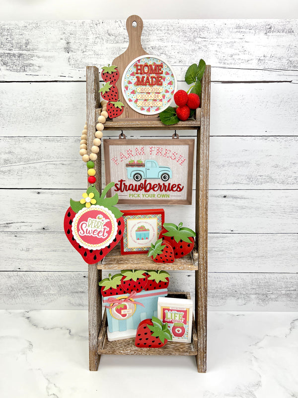 Berry Sweet Garland and Strawberry Wood Blocks Decor - Paisleys and ...